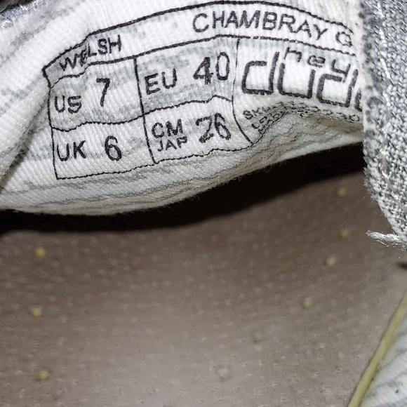 Hey Dude | Shoes | Hey Dude Chambray Grey Welsh Shoes Size 74eur | Poshmark